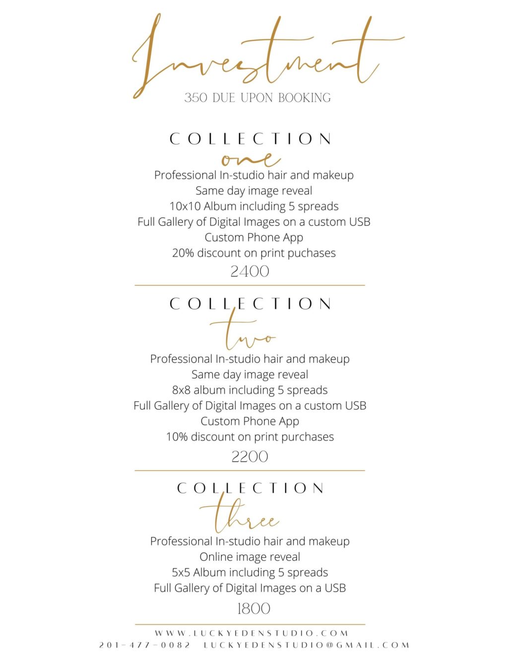 Boudoir Pricing Guide - Lucky Eden Studio